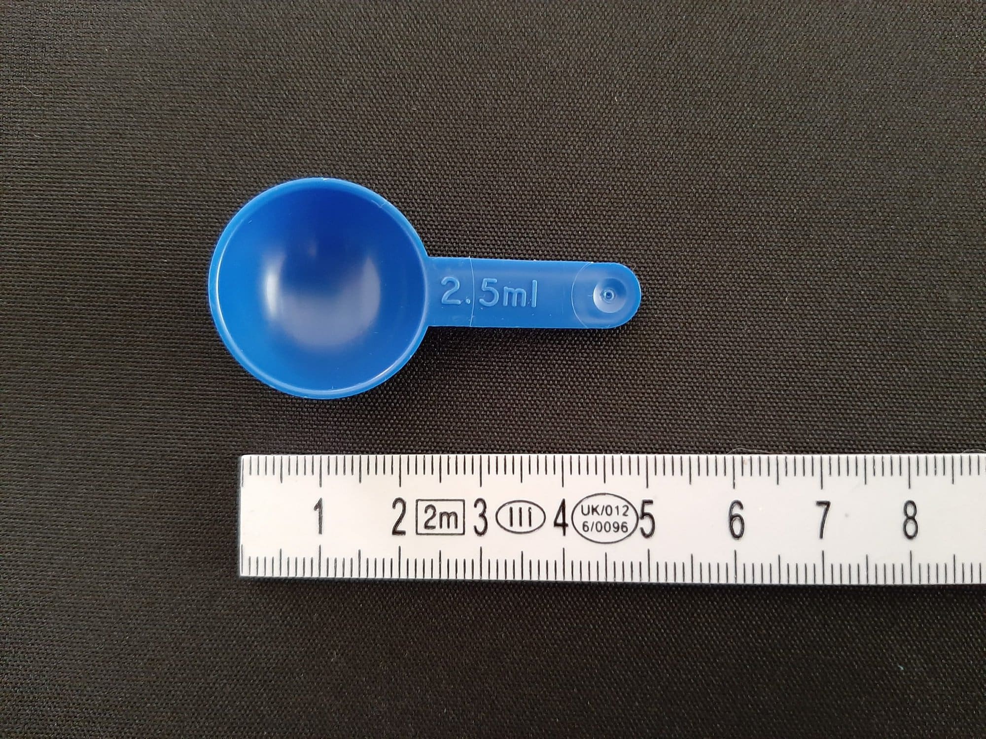 2 5ml Measuring Spoon Blue Recyclable Polystyrene PS Made In UK