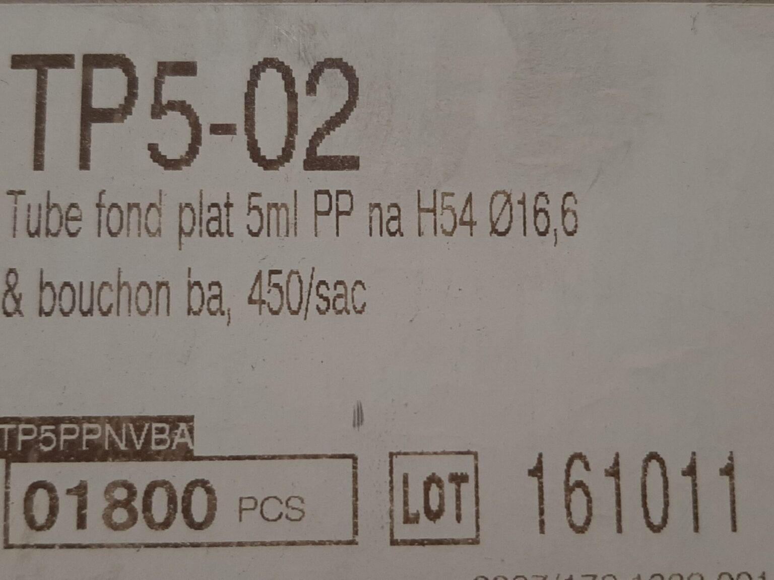 5ml Flat Base Test Tube Vial Screw Cap PP Corning Gosselin™ TP5-02 ...