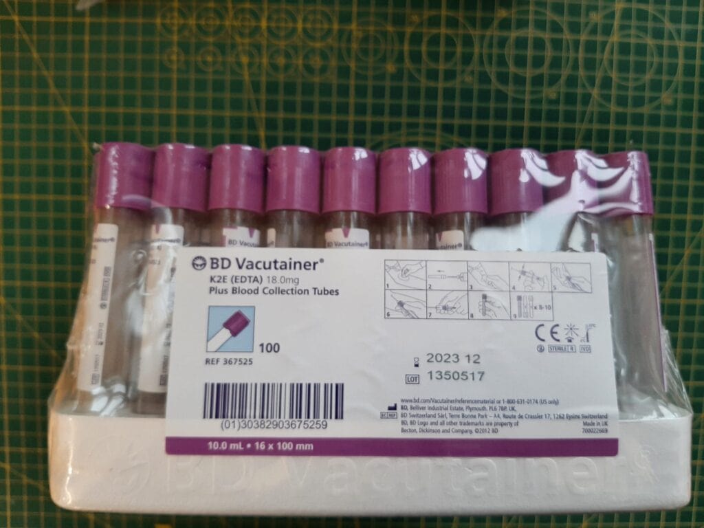 10ml Vacutainer Tube K2EDTA BD367525 Blood Tube.