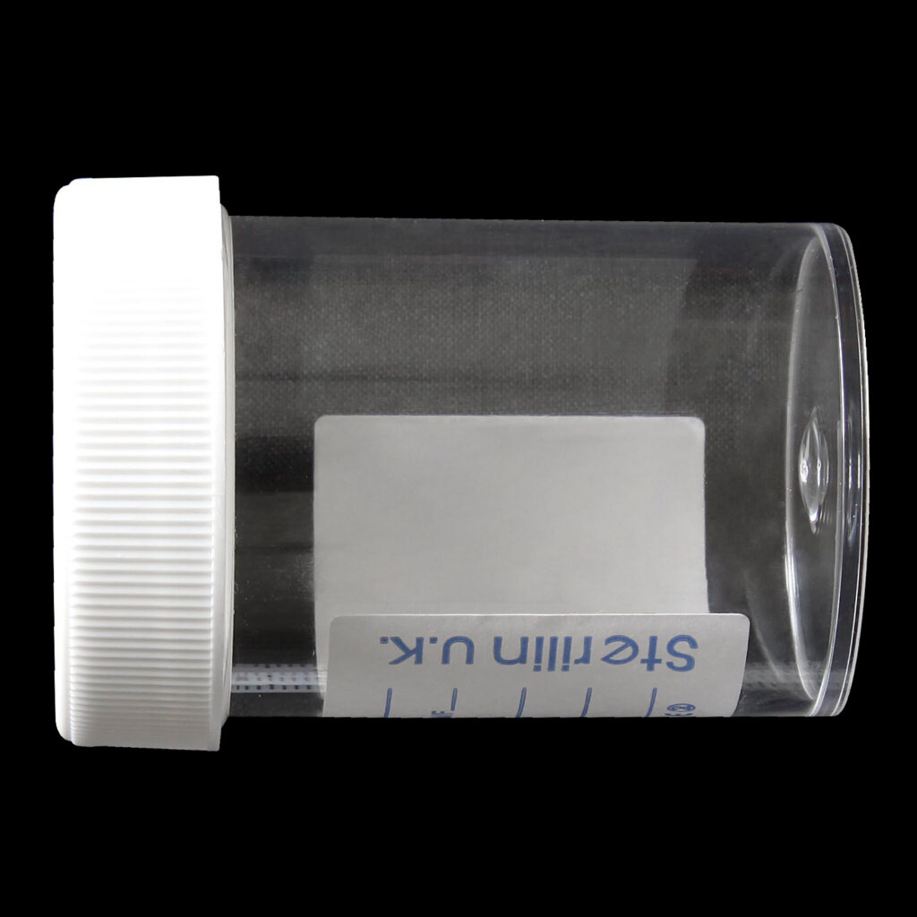Sterilin 125CP 60ml Container Plain Label Plastic Cap