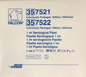 1ml Serological Pipette Individually Wrapped Polystyrene (PS) BD Falcon ...